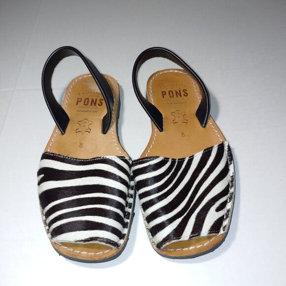 Pons | Shoes | Pons Avarcas Classic Sandals Leather Size 8 Print Zebra ...
